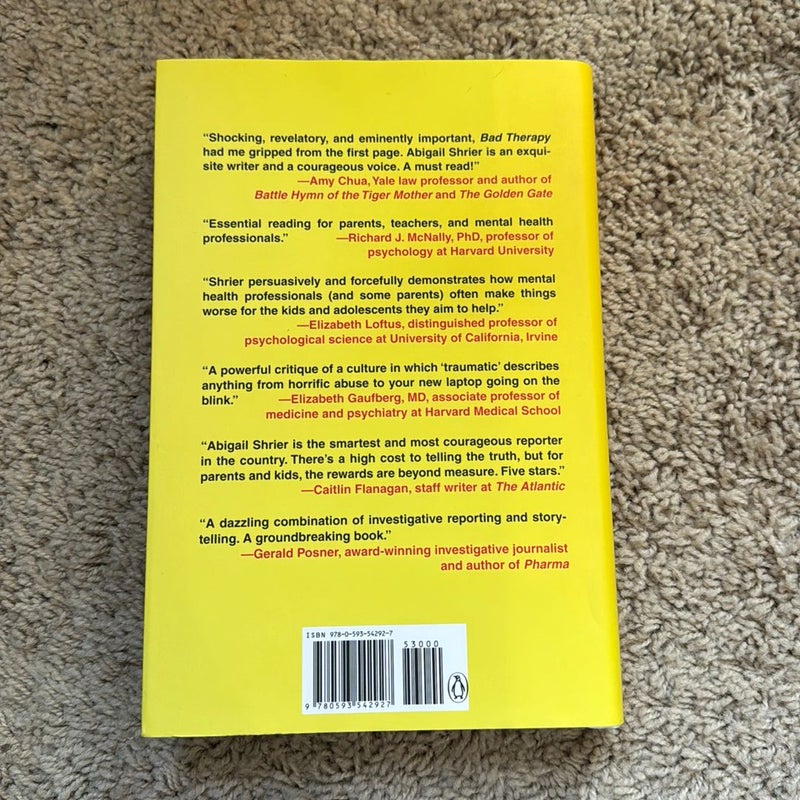 Bad Therapy by Abigail Shrier, Hardcover | Pangobooks