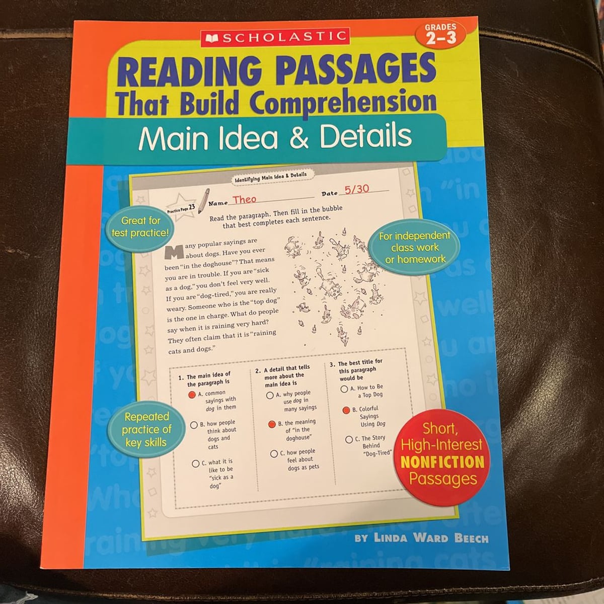 Reading Passages That Build Comprehension: Main Idea and Details Grades ...