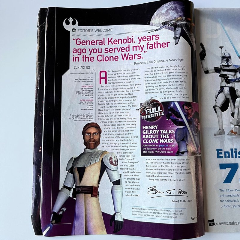 Star Wars Insider Issue #103 (Subscriber Cover with Anakin and Obi Wan ...