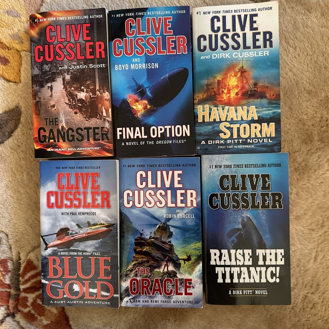 Lot of 6 paperback books - The Gangster plus 5 more by Clive Cussler ...