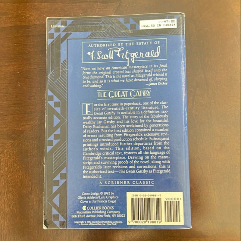 The Great Gatsby by F. Scott Fitzgerald, Fred Fordham