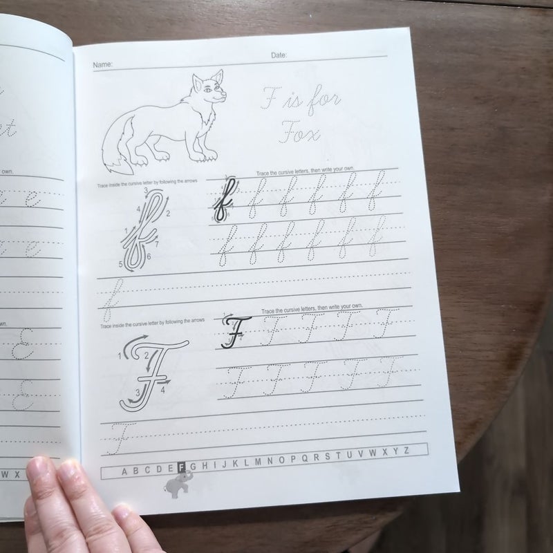 Cursive Handwriting Workbook for Kids: Cursive for Beginners Workbook ...