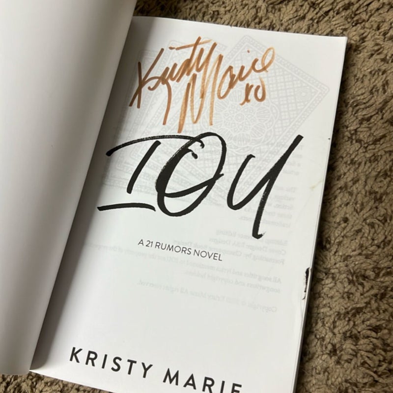 SIGNED IOU by Kristy Marie, Paperback | Pangobooks