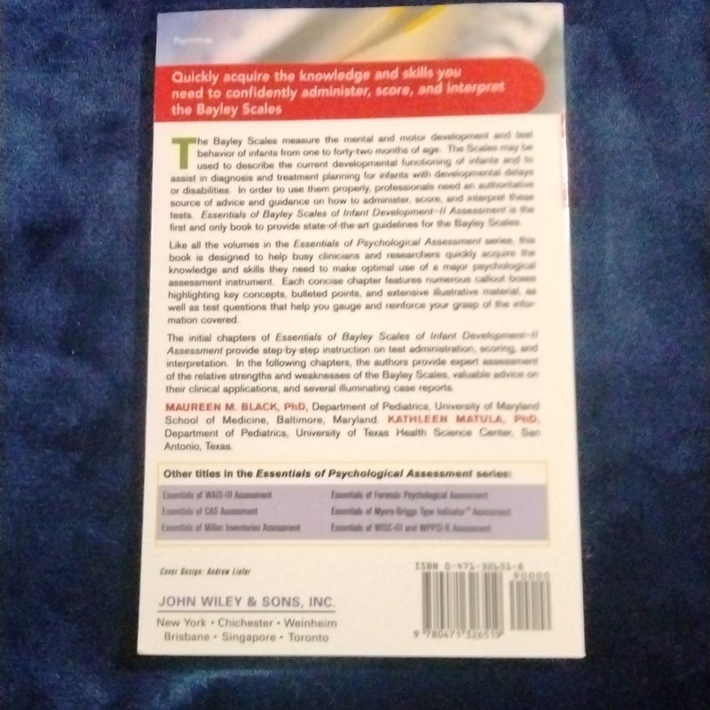Essentials of Bayley Scales of Infant Development II Assessment by ...