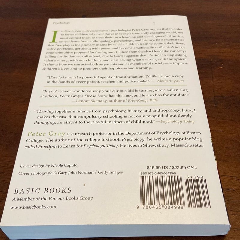 Free to Learn by Peter Gray, Paperback | Pangobooks
