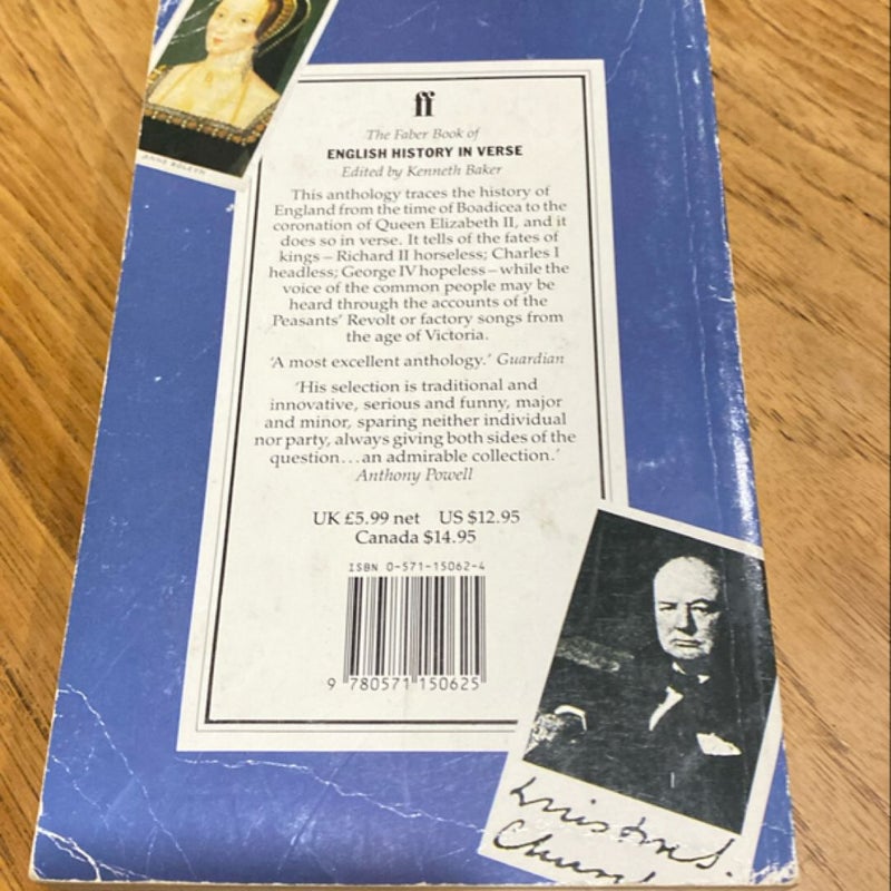 The Faber Book of English History in Verse by Kenneth Baker