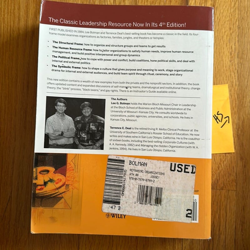 Reframing Organizations by Lee G. Bolman, Terrance E. Deal
