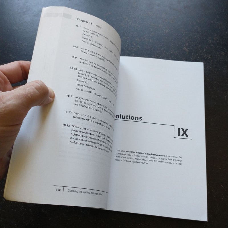 Cracking the Coding Interview, 5th Edition by Gayle Laakmann McDowell