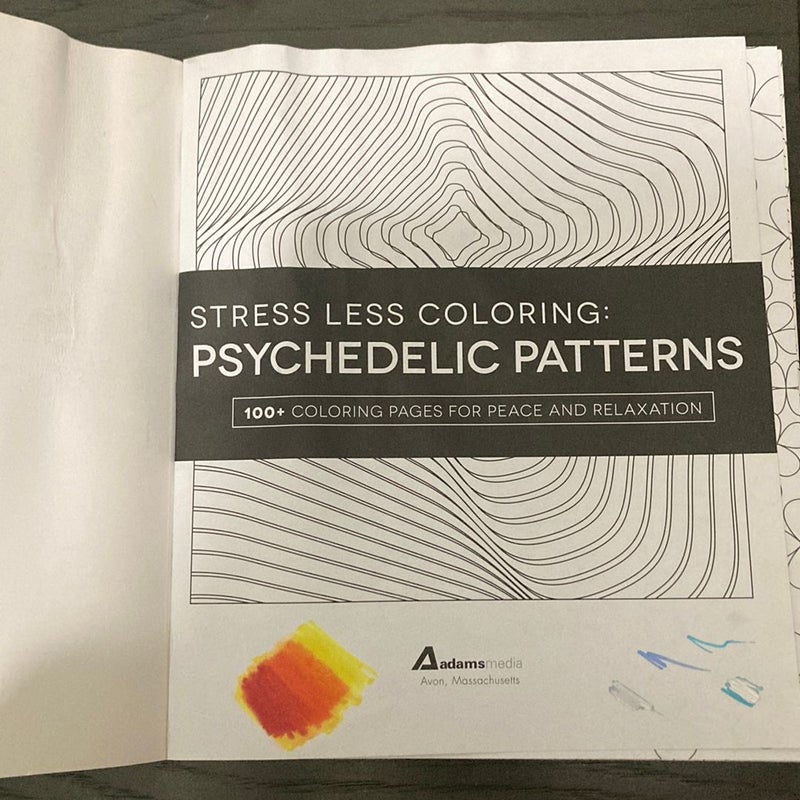 Stress Less Coloring - Psychedelic Patterns by Adams Media, Paperback ...