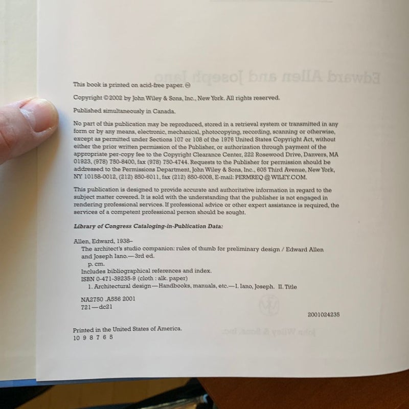 The Architect's Studio Companion by Edward Allen, Joseph Iano