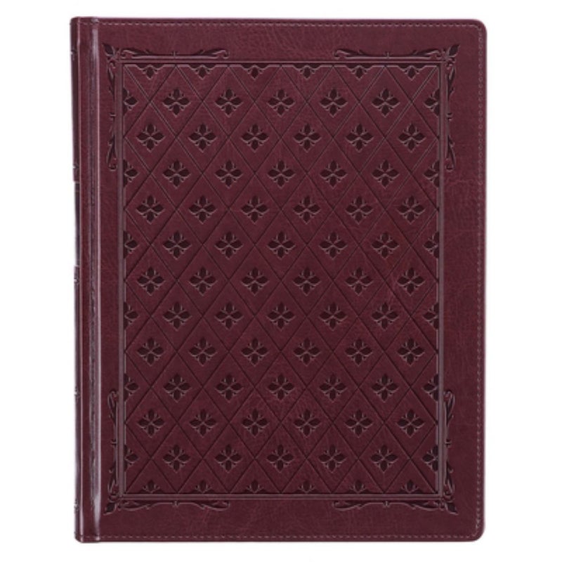 KJV Large Print Note-Taking Bible Burgandy Faux Leather by Christian ...