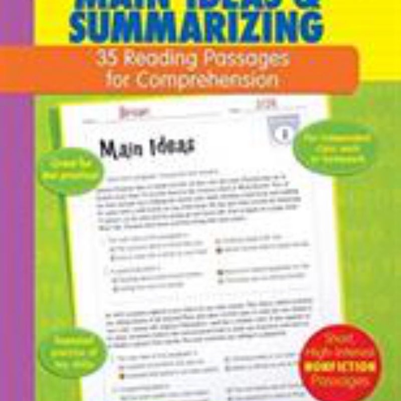 Main Ideas and Summarizing: 35 Reading Passages for Comprehension ...